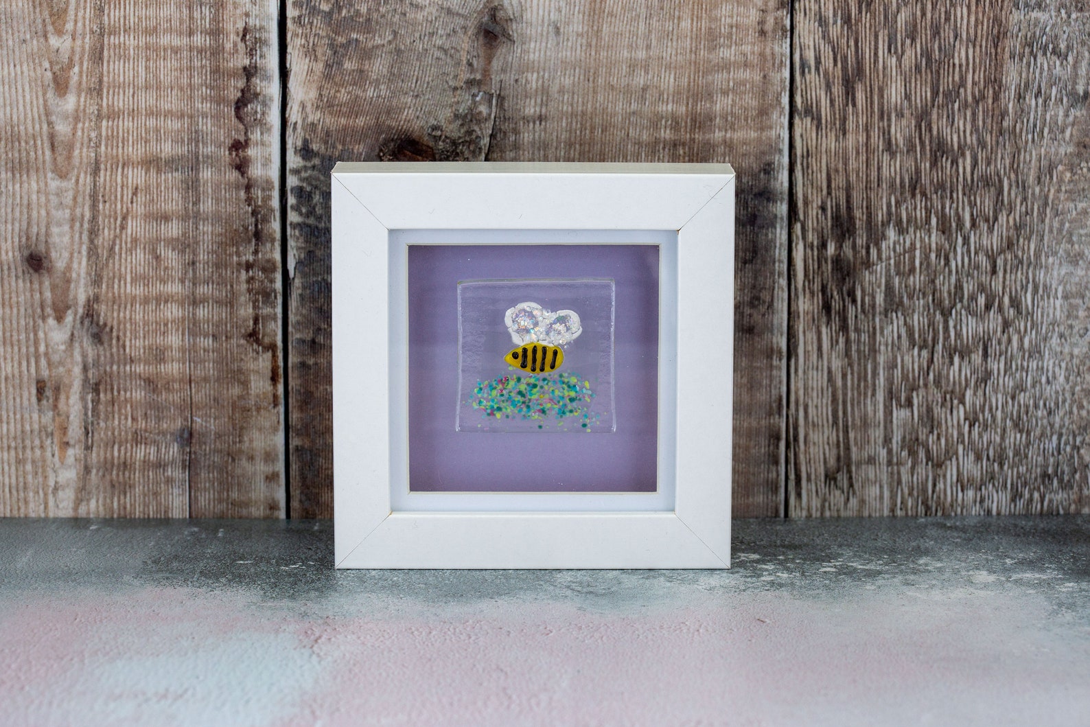 Bee Fused Glass Mini Picture, Cute Bee Lover Gift, Bee Lover Wall ...