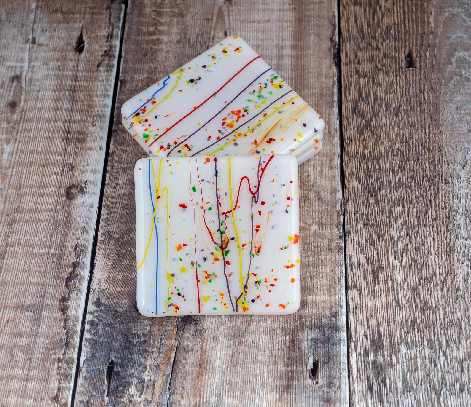 Rainbow Coasters Set of 4 Fused Glass .rainbow Gifts - Etsy UK