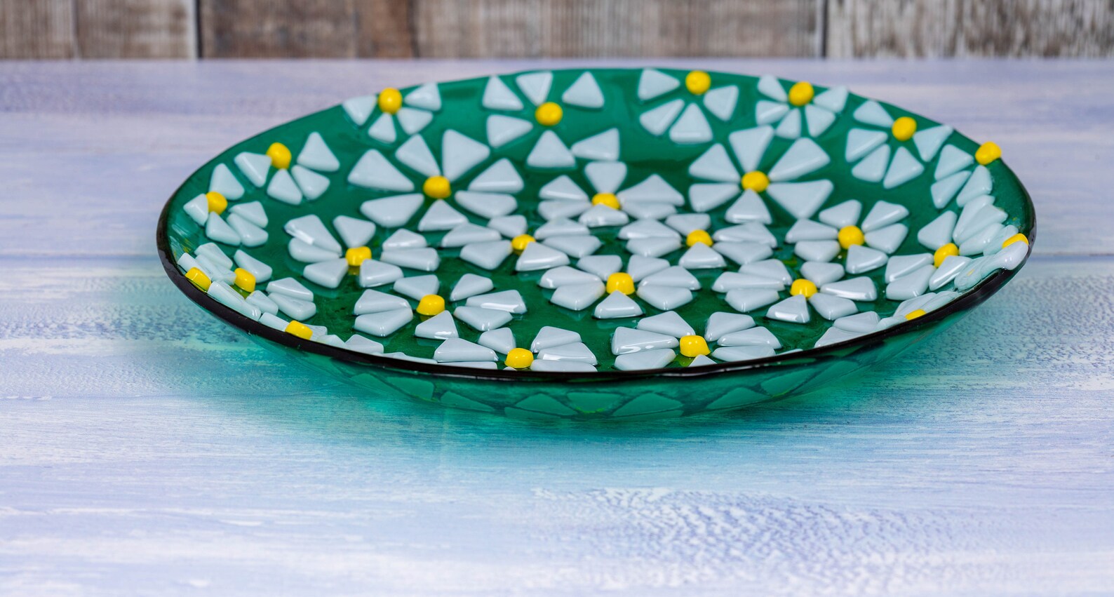 Daisy Flower Fused Glass Bowl. Daisy Dish. Floral Art - Etsy UK