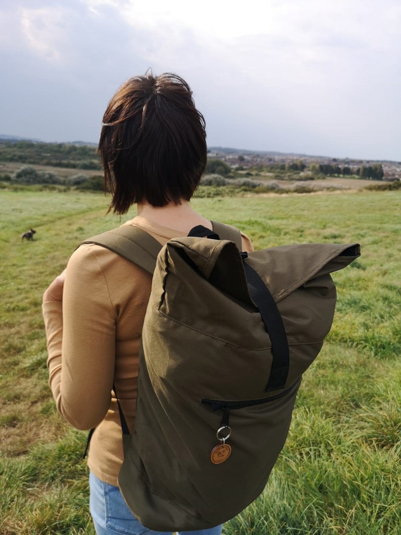 Recycled Backpack Rolled-top Camping Rucksack | Etsy