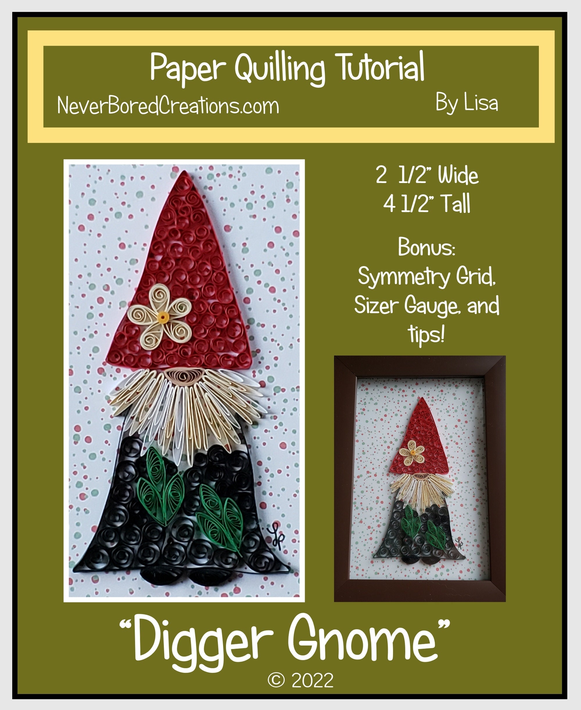 DIY Pattern: Digger Gnome; Quilling Tutorial/pattern - Etsy Canada
