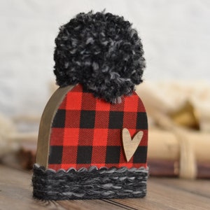Red Plaid Winter Decor. Cozy Winter Decor. Winter Hat. Winter - Etsy