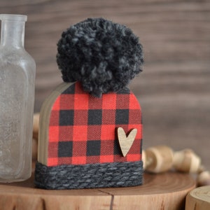 Red Plaid Winter Decor. Cozy Winter Decor. Winter Hat. Winter Beanie ...