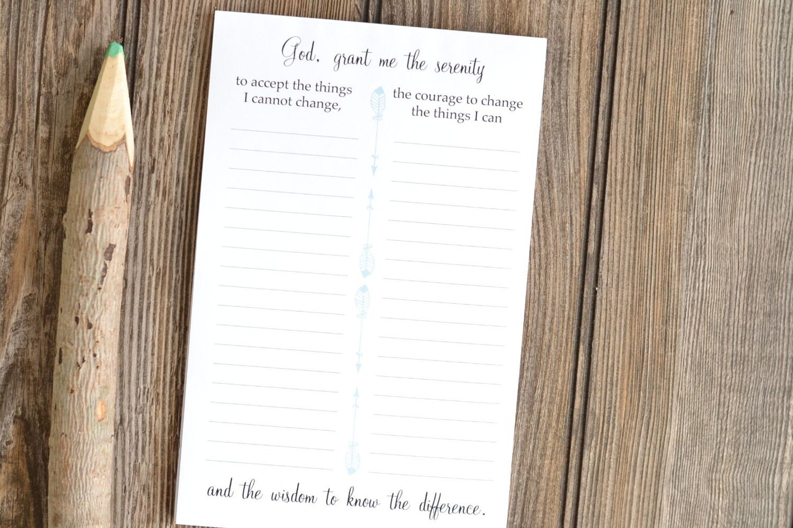 Serenity Prayer Notepad. Prayer Journal. AA Recovery Gifts. - Etsy