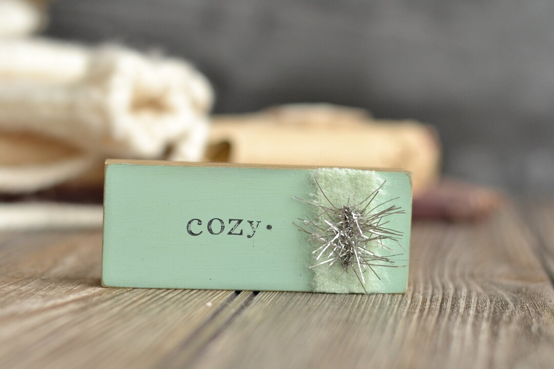 Winter Cozy Sign. Green Winter Cozy Sign for Tier Tray. Christmas Tier ...
