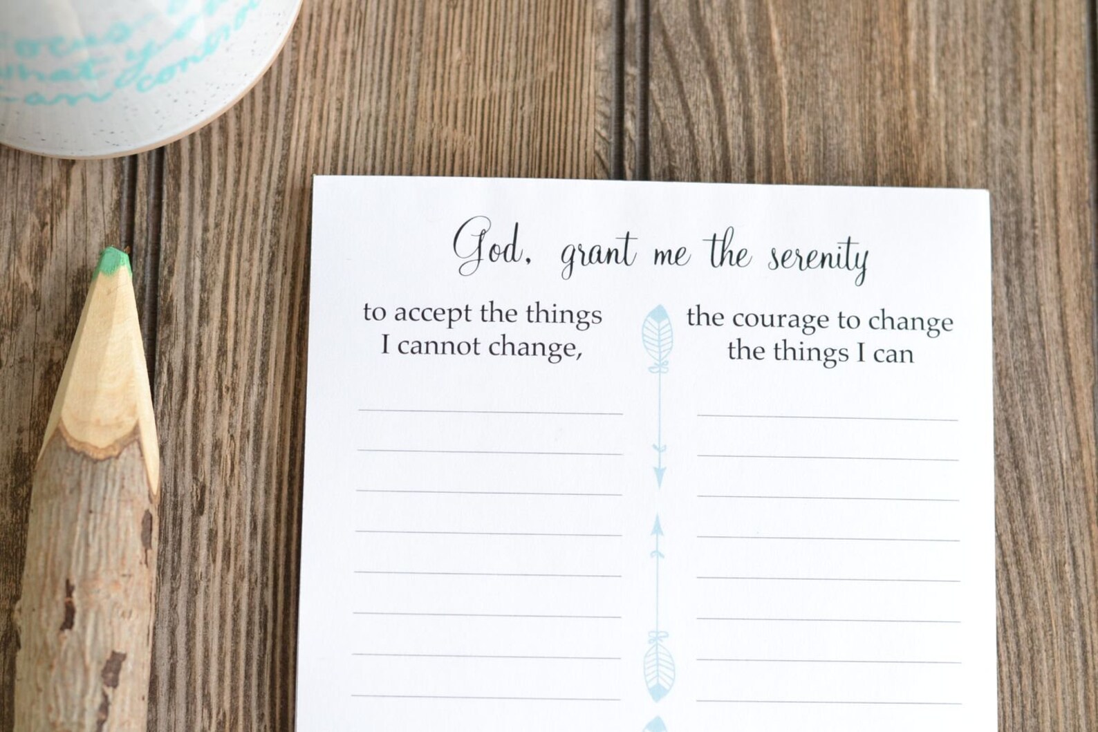 Serenity Prayer Notepad. Prayer Journal. AA Recovery Gifts. - Etsy