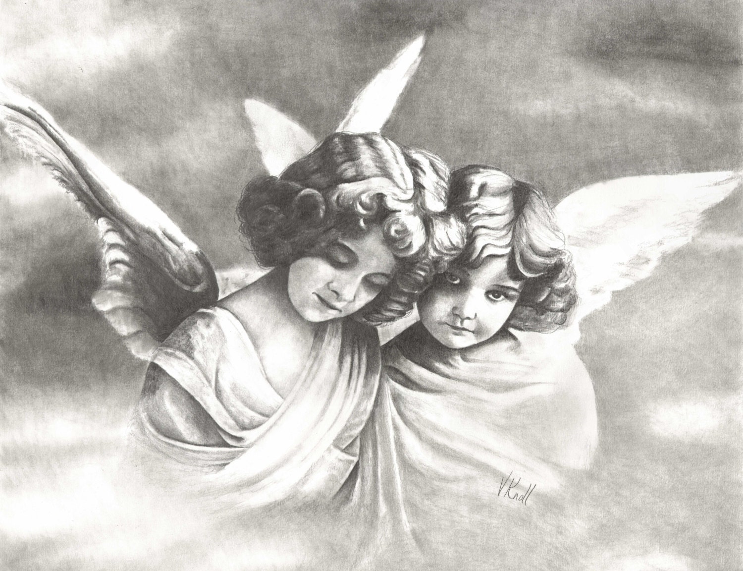 Drawings Of Angels In Pencil