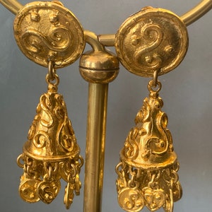 FABULOUS EDOUARD RAMBAUD Vintage 1980s Designer Gold Metal Etruscan ...