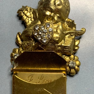 Fabulous ASKEW LONDON Large Gold Gilt Crystal Vintage VALENTINE'S Angel ...