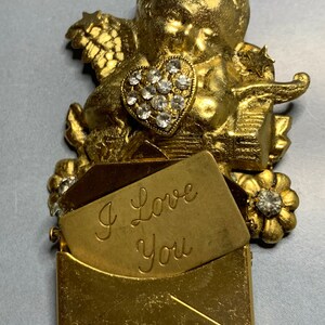 Fabulous ASKEW LONDON Large Gold Gilt Crystal Vintage VALENTINE'S Angel ...