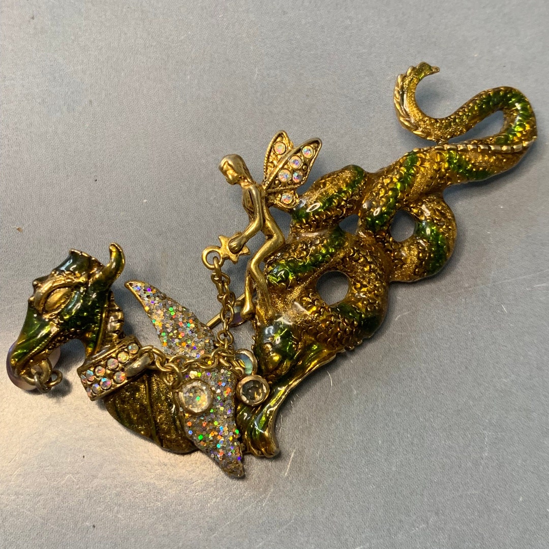 Amazing KIRKS FOLLY DRAGON Vintage Mythology Aurora Borealis Crystals ...