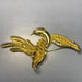 WONDERFUL Large PARADISE PHOENIX Bird Brooch Gold Plated With Clear ...