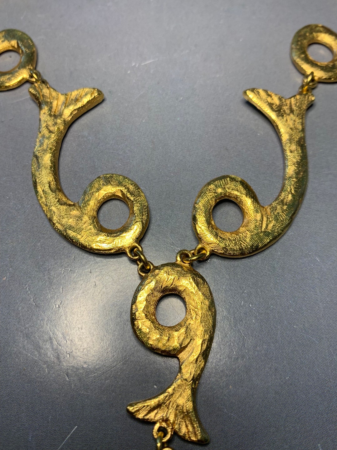 Amazing FRENCH Designer Vintage Gontie Paris SCULPTURAL Gold Fish ...