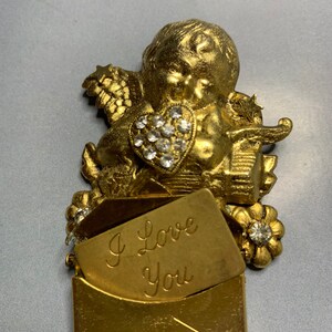 Fabulous ASKEW LONDON Large Gold Gilt Crystal Vintage VALENTINE'S Angel ...