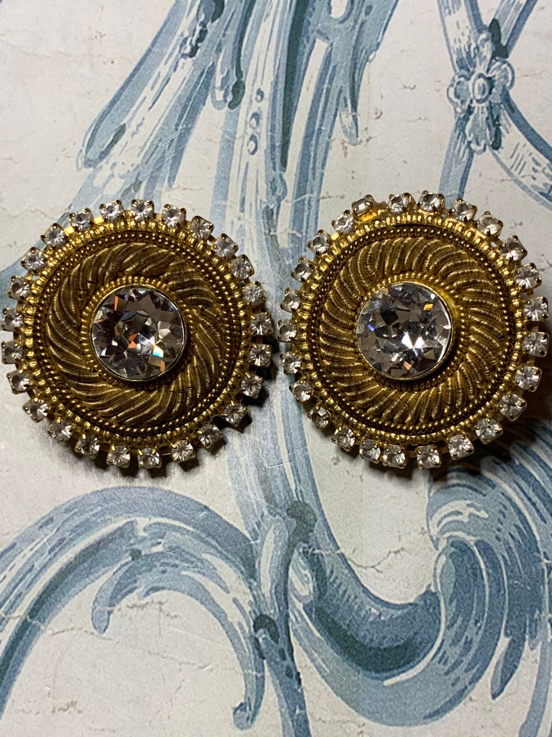 Vintage 1980's SIGNED Designer Dianne Spencer Gold Plated Clip on Rare ...