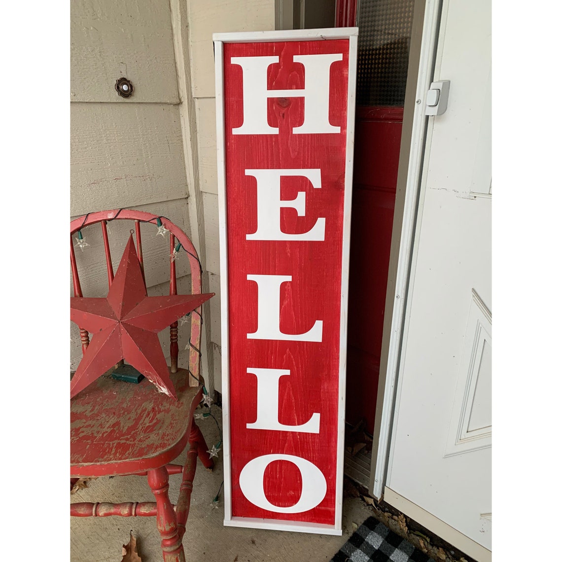 HELLO Framed Front Porch Sign Welcome Sign Home Decor | Etsy