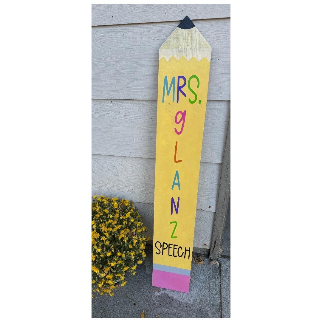 Teacher Pencil Door Classroom Porch Sign | Welcome Sign | Front Door ...