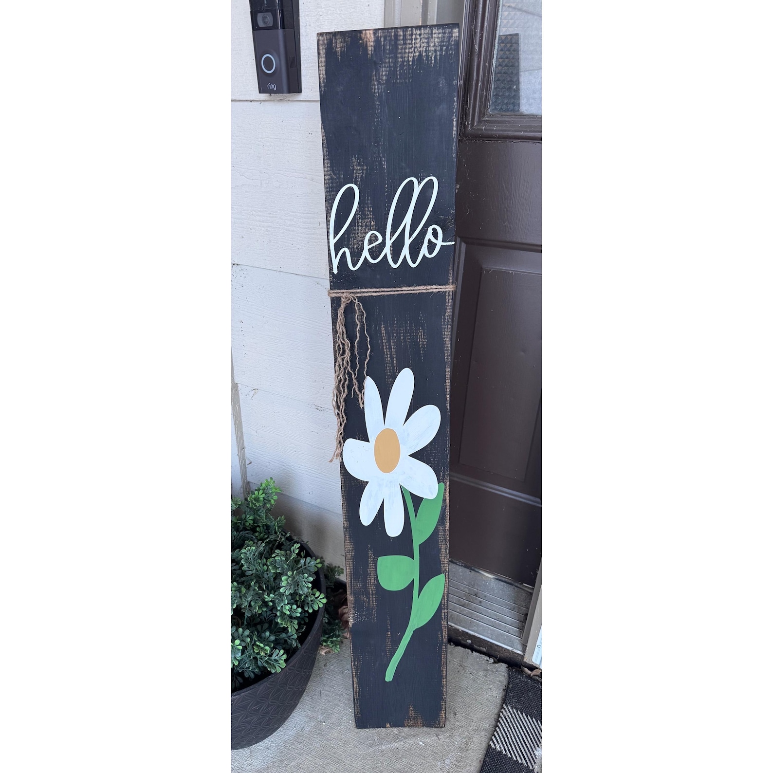 Hello Daisy Porch Sign | Welcome Sign | Front Door Entry - Etsy