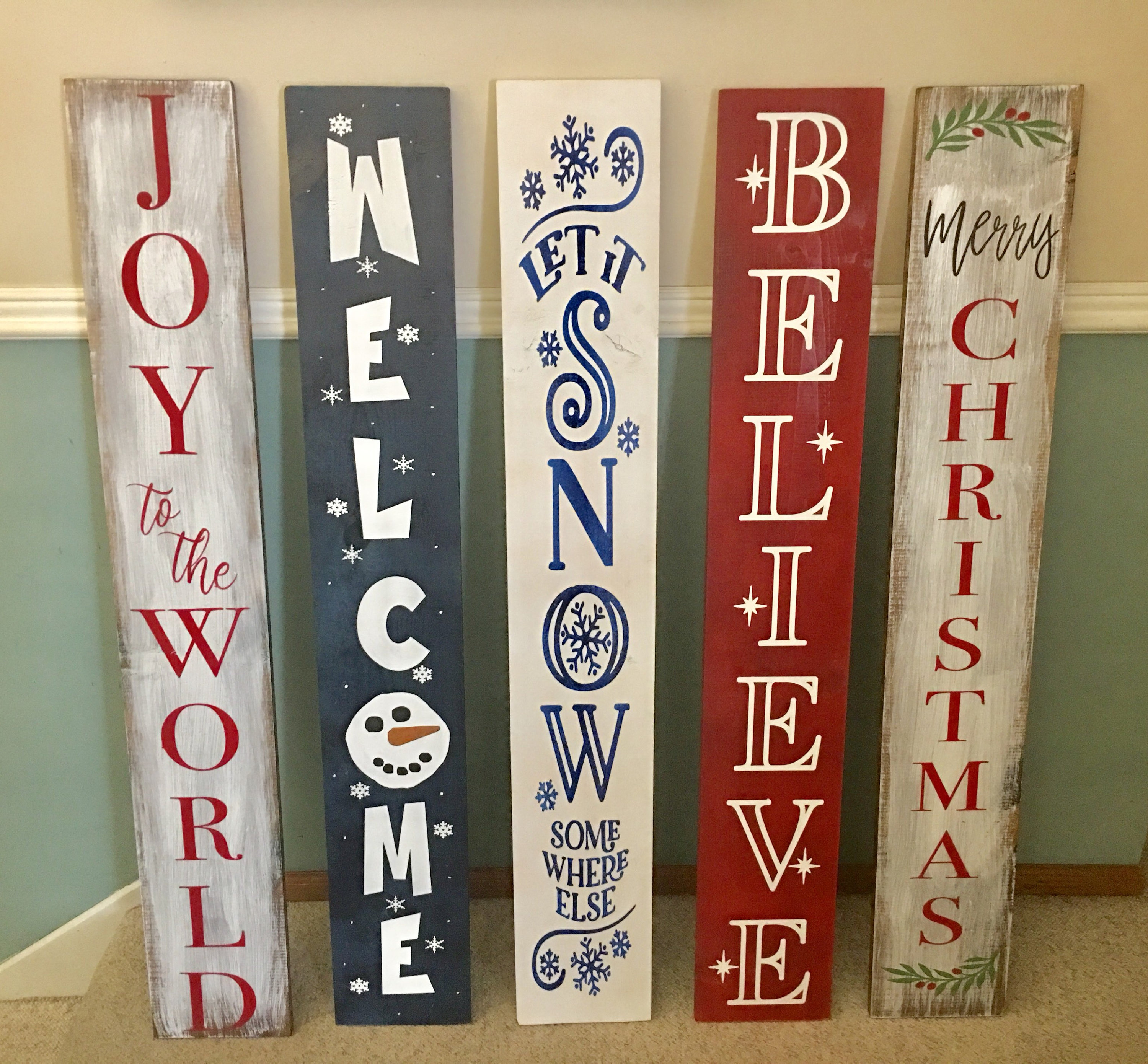 Christmas Welcome Porch Wood Signs Single or Double Sided - Etsy
