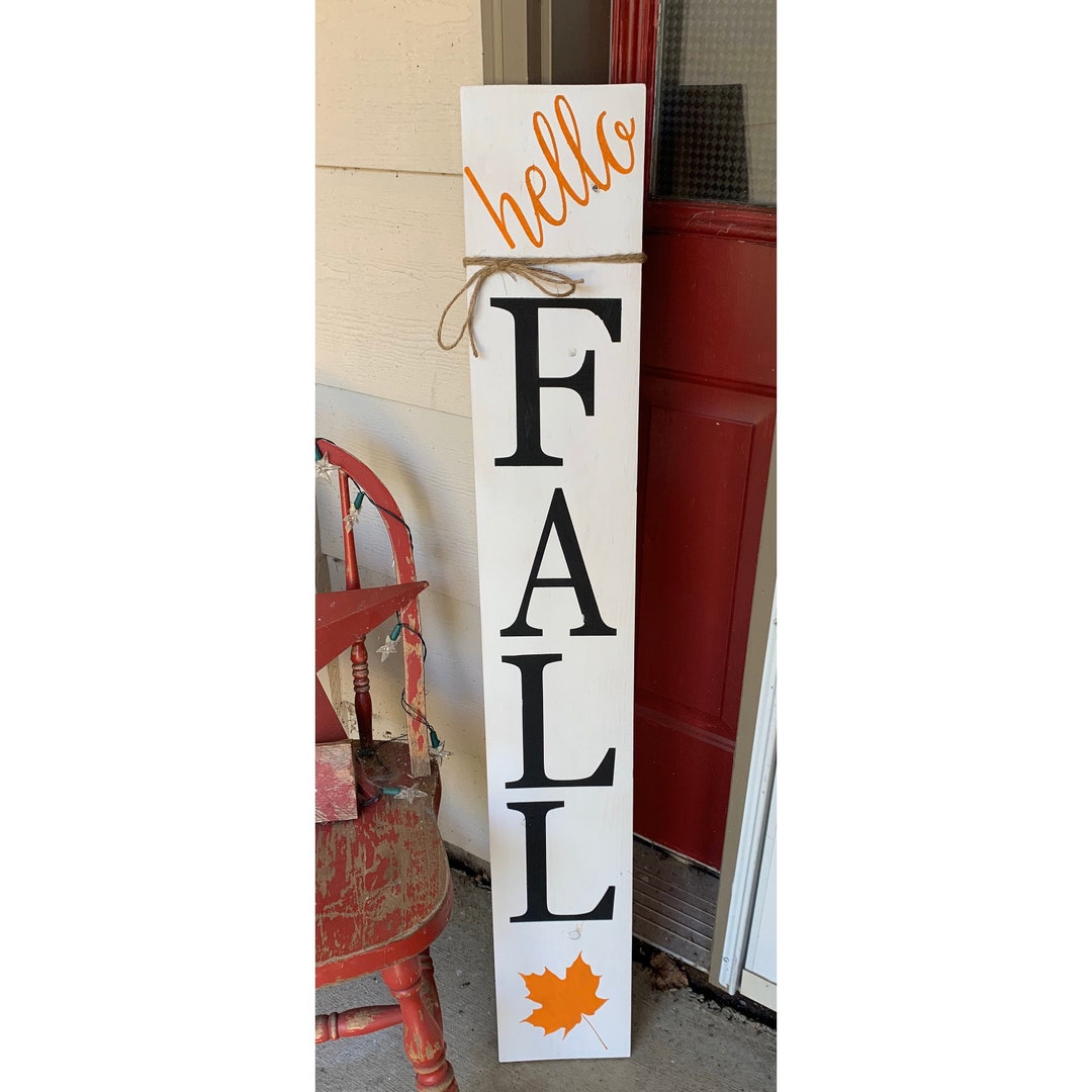 Hello Fall Wood Porch Sign - Etsy