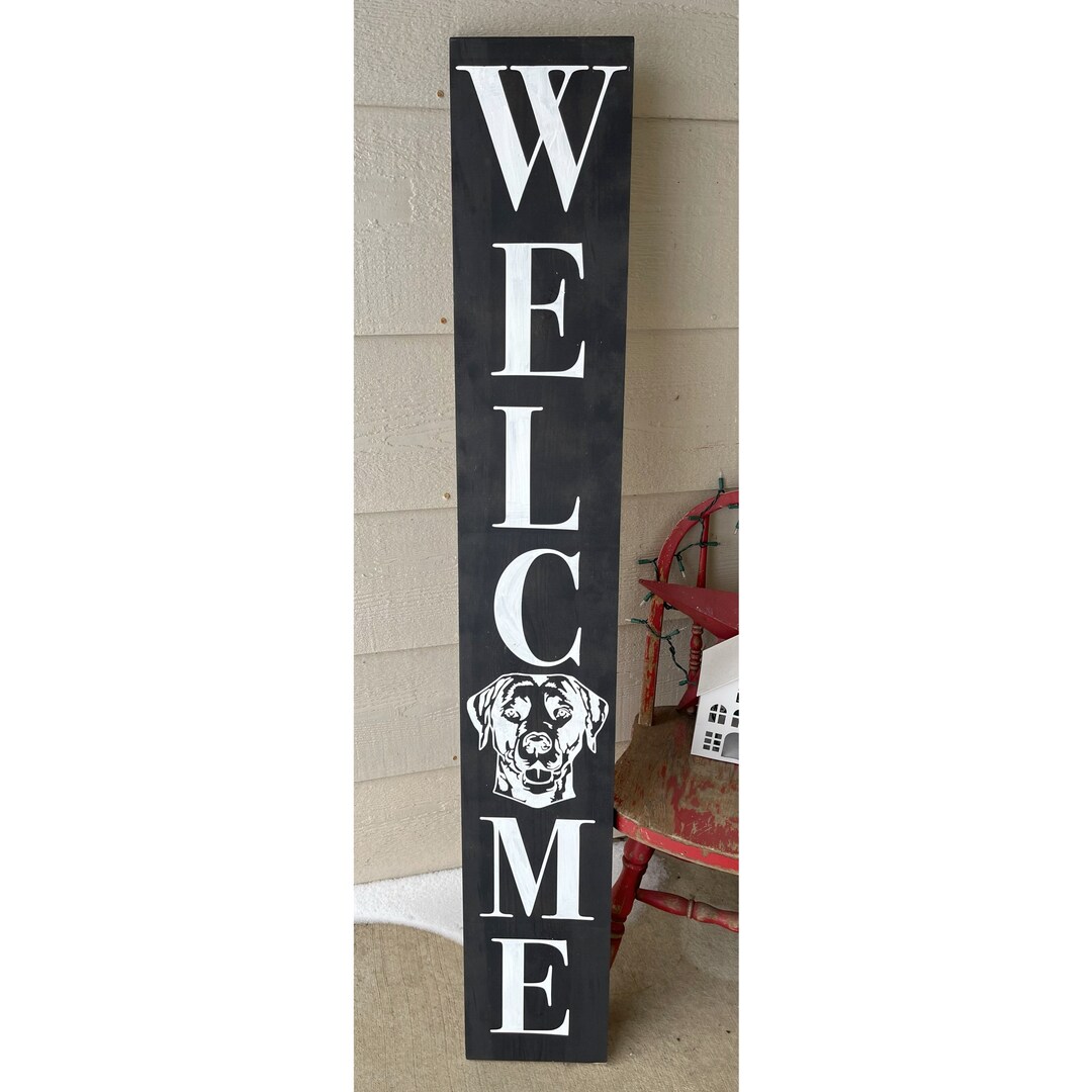 WELCOME Porch Sign With Your Dog Breed Image Custom - Etsy
