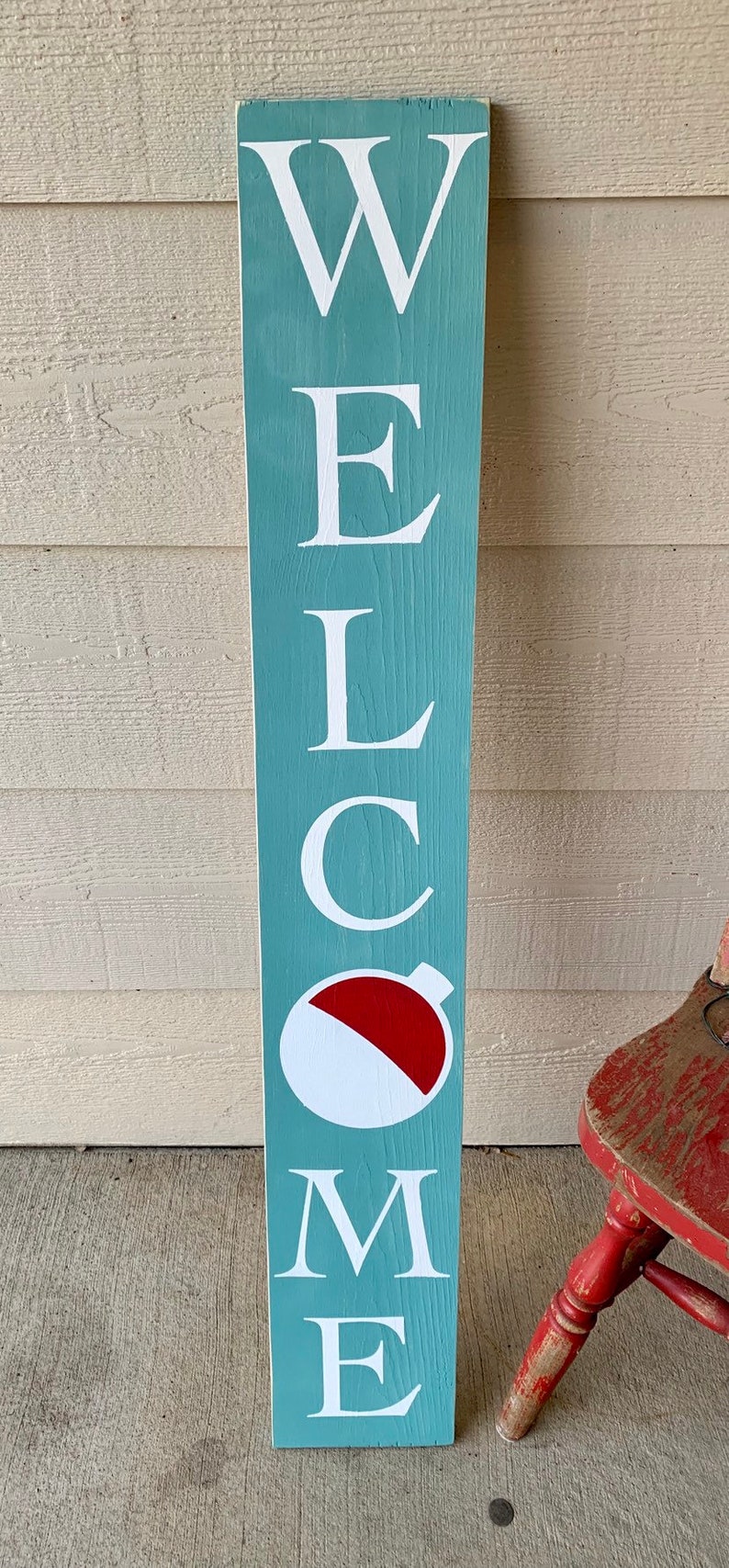 Welcome Bobber Fishing Porch Sign | Welcome Sign - Etsy