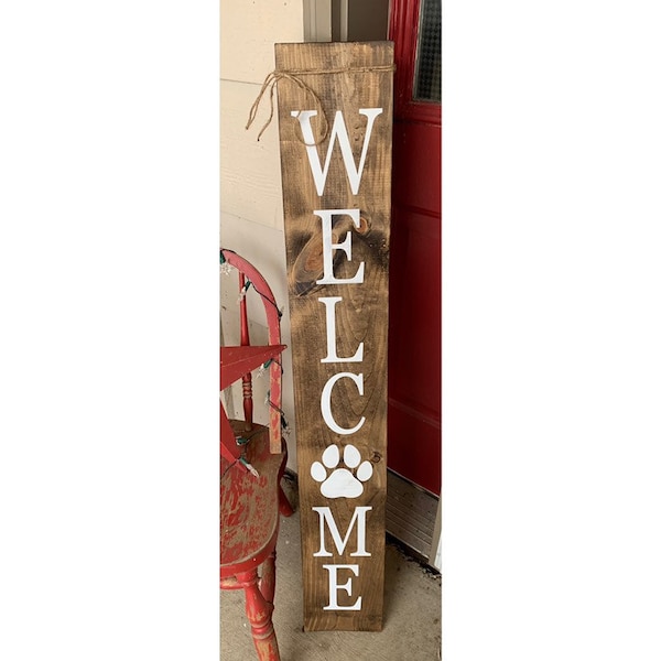 Welcome With Paw Print Svg - Etsy