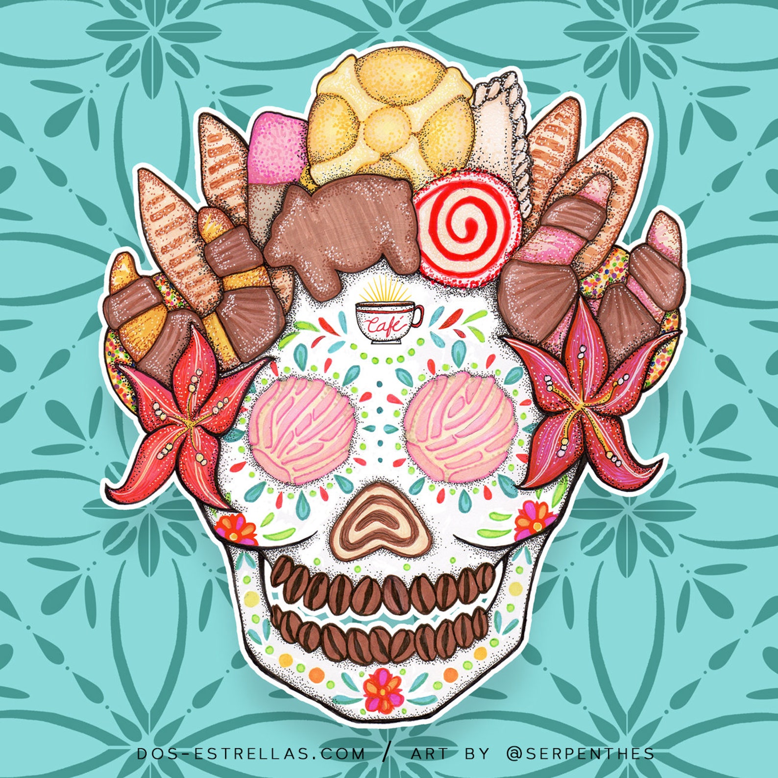 OFRENDA PAN DULCE Mexican Sweet Bread Sugar Skull Coffee Mug | Etsy