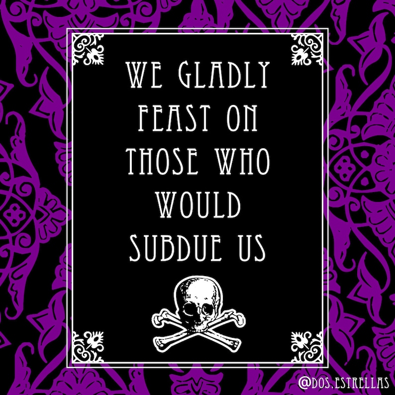 ADDAMS FAMILY Credo / Motto / Skull and Crossbones Lined - Etsy