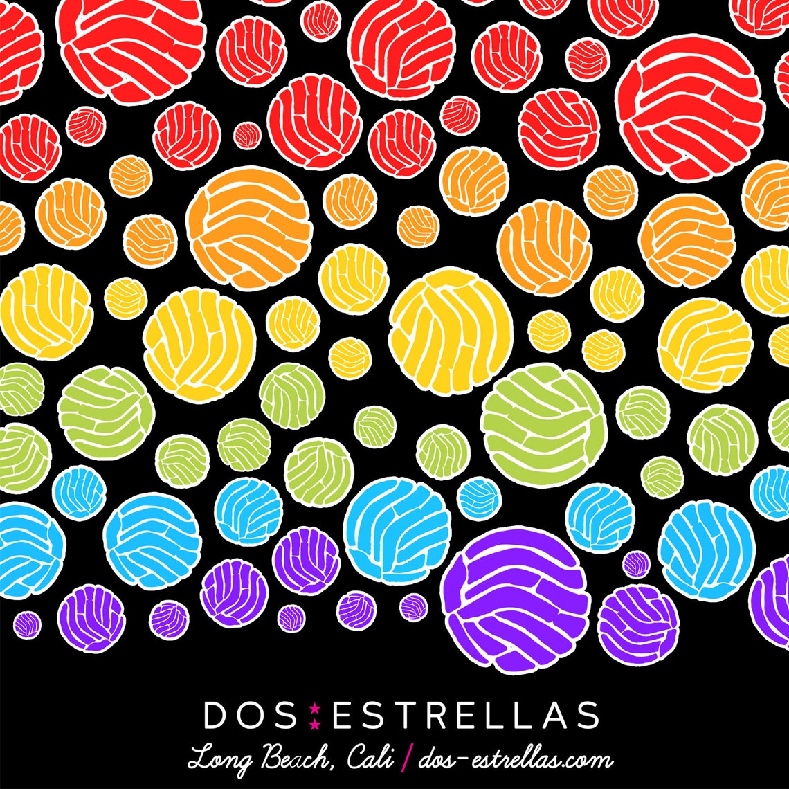 RAINBOW Concha Print / Pan Dulce Mexicano Art Latinx Lined - Etsy