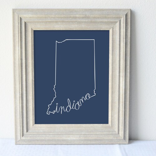 Printable Indiana State Art Print 8x10 Digital Wall Art Gift - Etsy