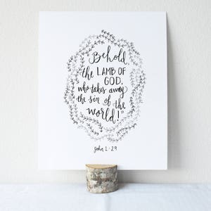 John 1:29 Printable Bible Verse Art Print 8x10 Digital Wall Art Gift - Etsy