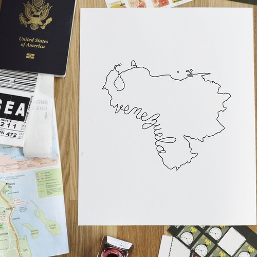 Printable Venezuela Art Print 8x10 Travel Country South - Etsy