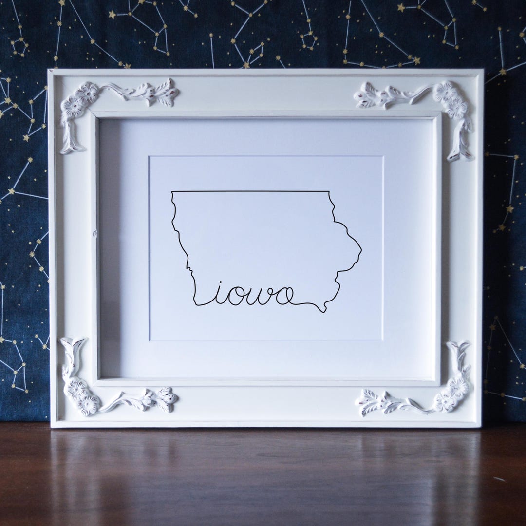 Printable Iowa State Art Print Digital Wall Art Gift - Etsy