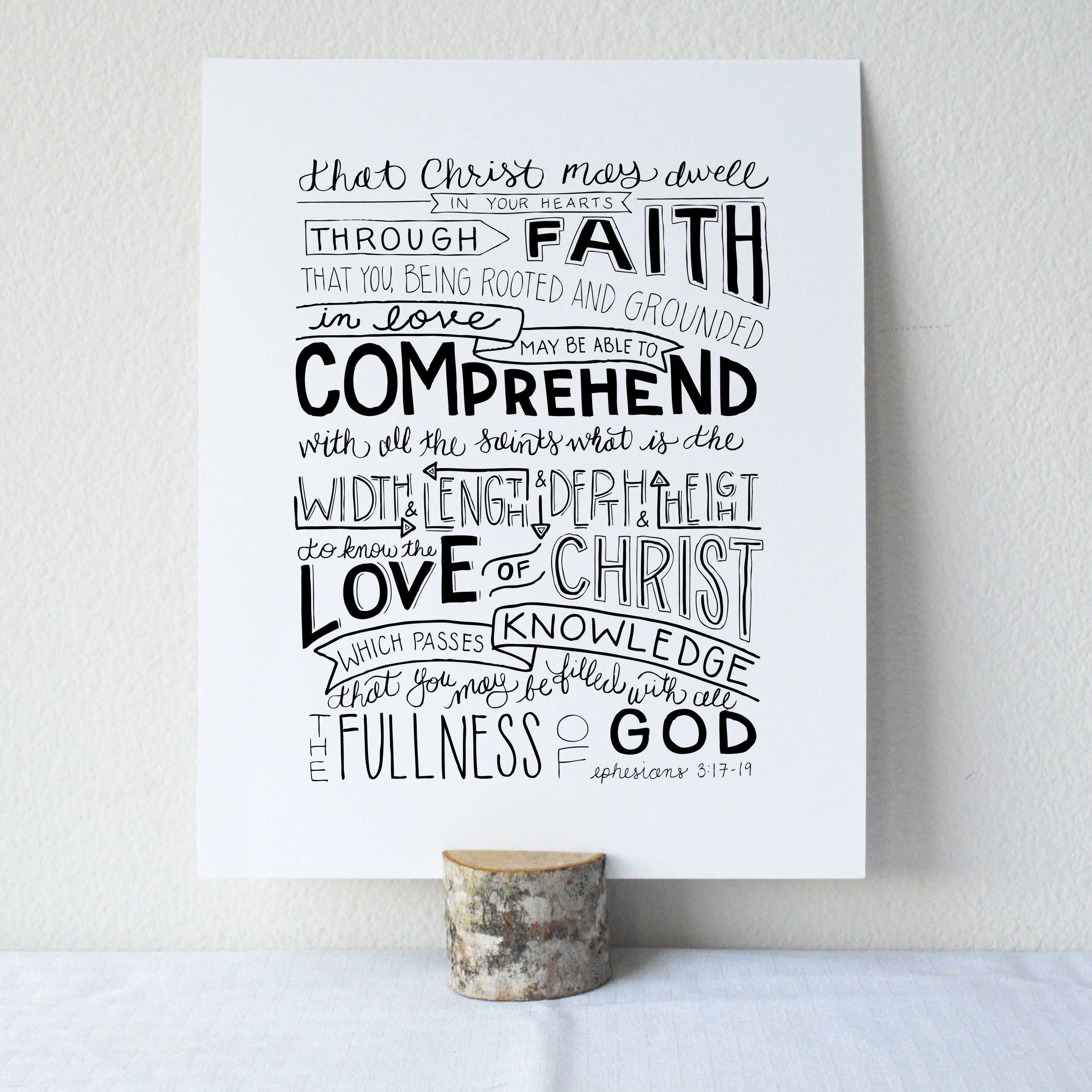 Ephesians 3:17-19 Printable Bible Verse Art Print 8x10 Digital | Etsy