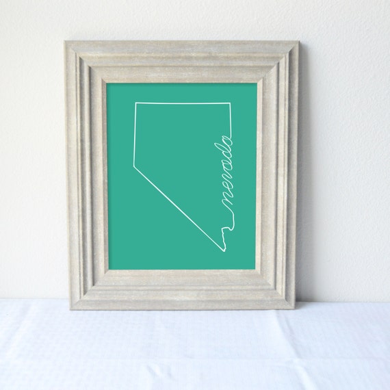 Printable Nevada State Art Print 8x10 Digital Wall Art Gift | Etsy