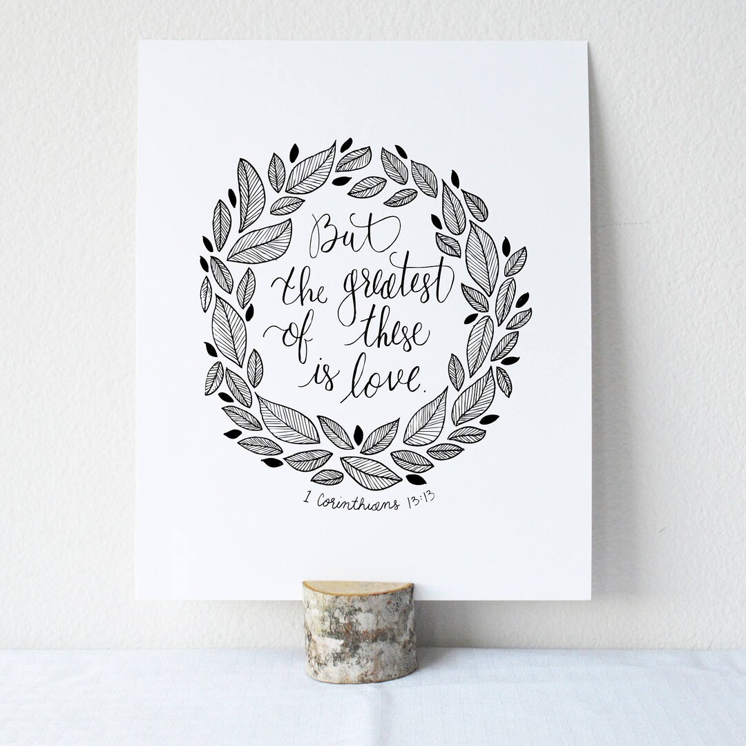 1 Corinthians 13:13 Printable Bible Verse Art Print 8x10 Digital Wall ...