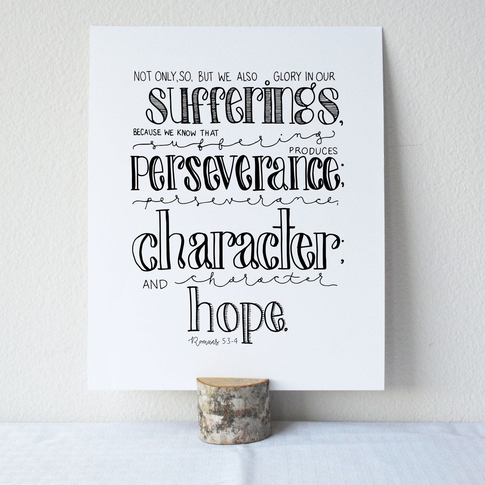 Romans 5:3-4 Printable Bible Verse Art Print 8x10 Digital Wall - Etsy