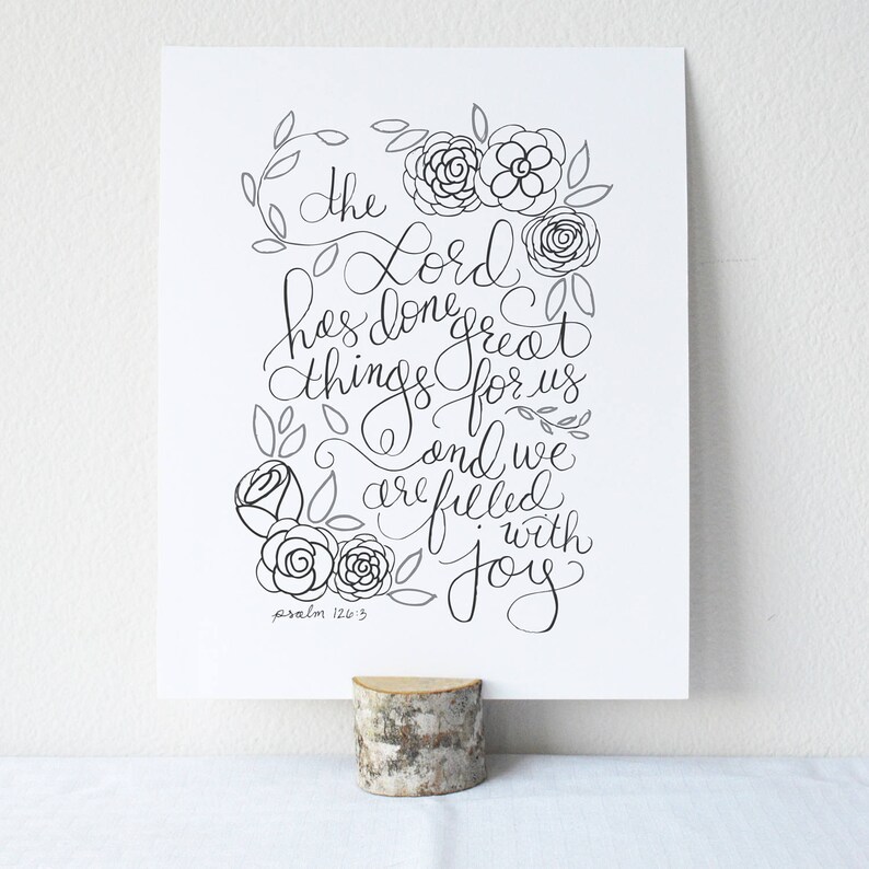 Psalm 126:3 Printable Bible Verse Art Print 8x10 Digital Wall | Etsy UK