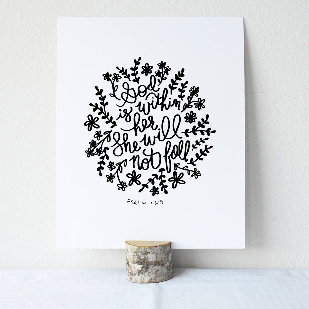 Psalm 46:5 Printable Bible Verse Art Print 8x10 Digital Wall Art Gift ...