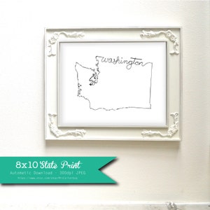 Printable Washington State Art Print 8x10 Digital Wall Art - Etsy