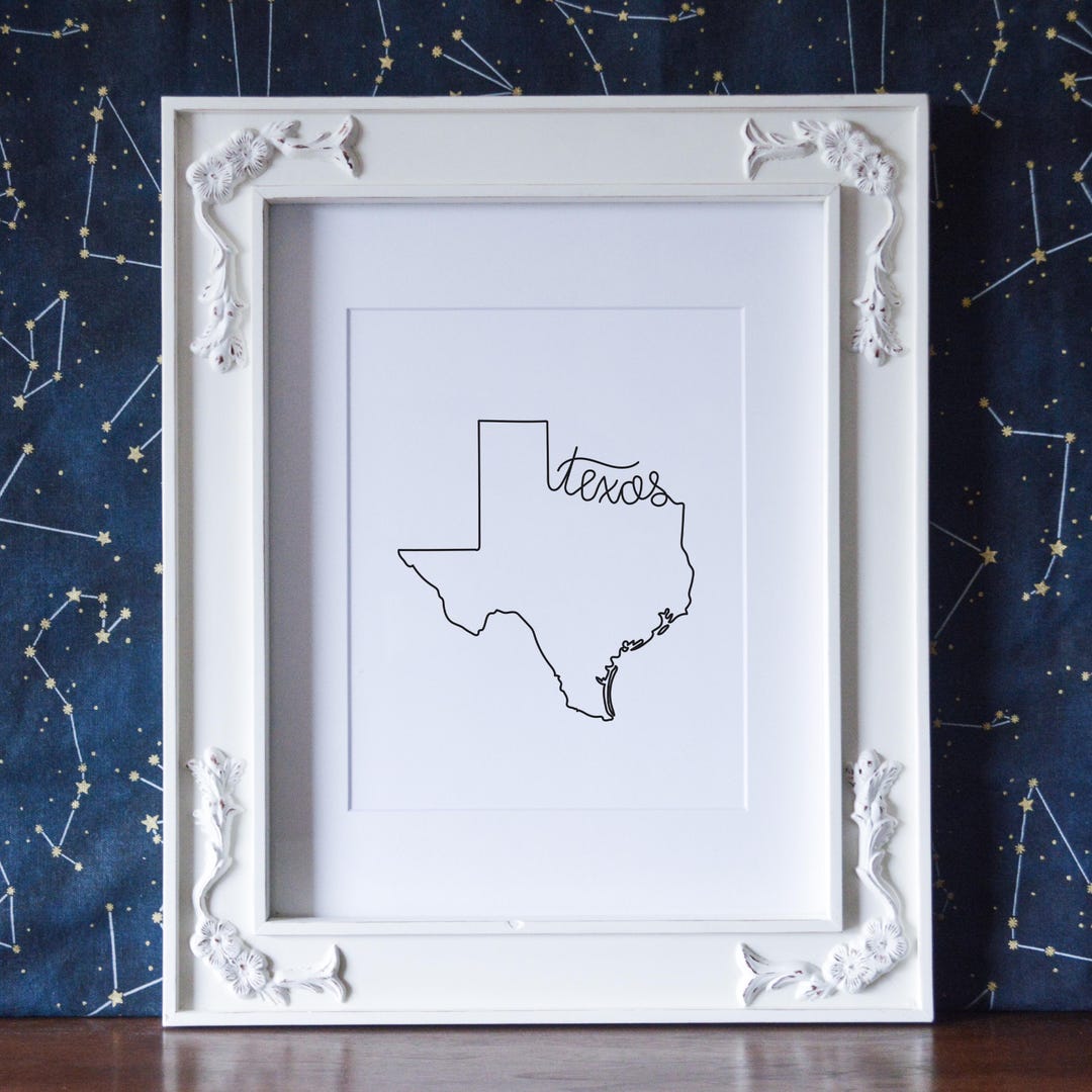 Printable Texas State Art Print Digital Wall Art Gift - Etsy