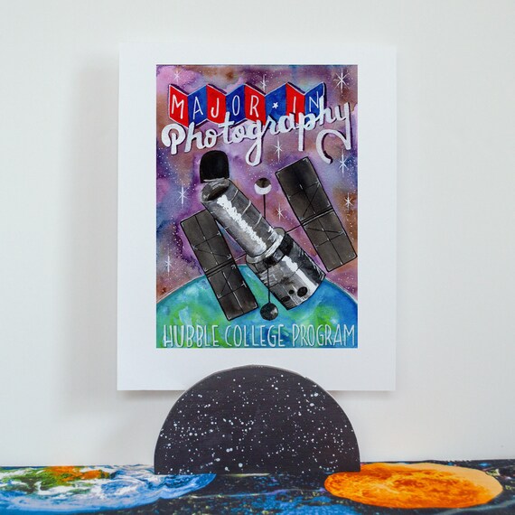 Hubble Space Telescope Printable Art Travel Poster Print Solar | Etsy