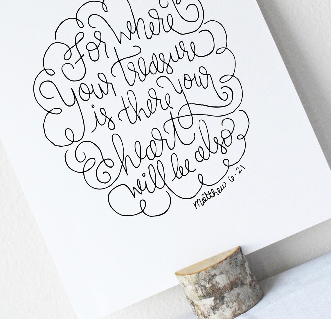 Matthew 6:21 Printable Bible Verse Art Print 8x10 Digital Wall - Etsy