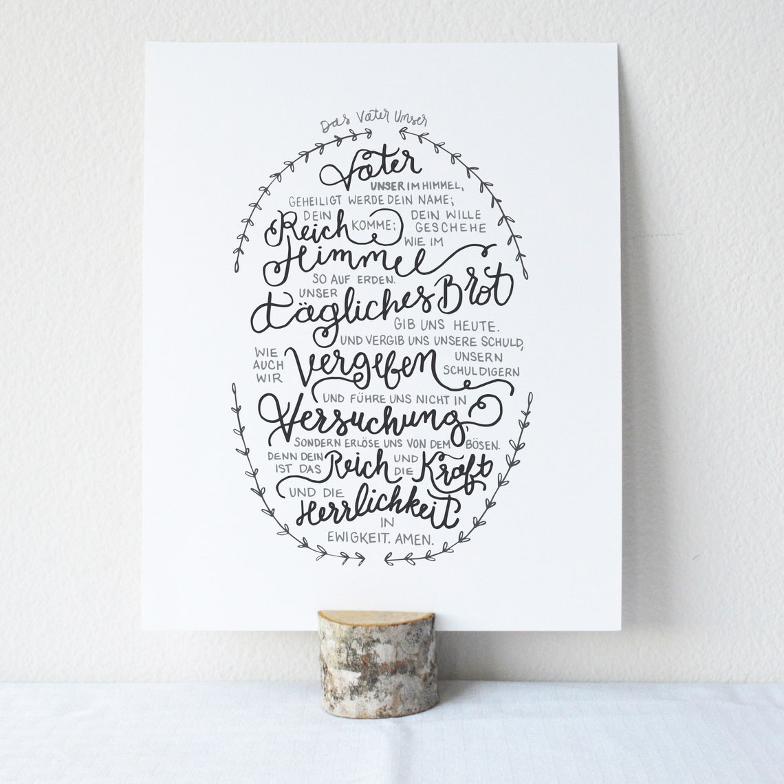 The Lords Prayer German Luke 11:2-4 Printable Bible Verse Art Print ...