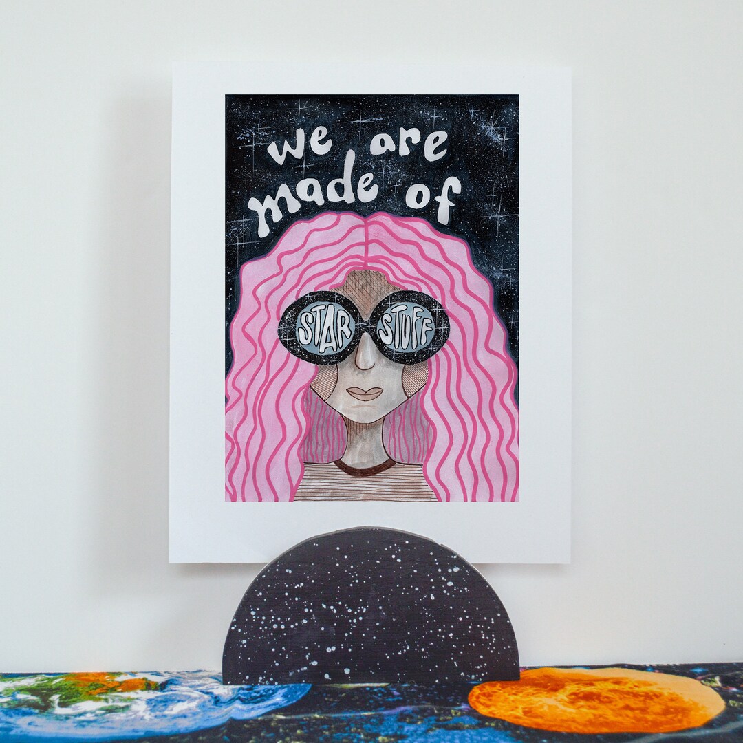 We Are Made of Star Stuff Printable Art Cosmic Girl Space Themed Galaxy ...