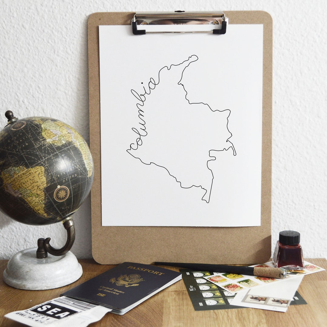 Printable Columbia Art Print 8x10 Travel Country South America Digital ...