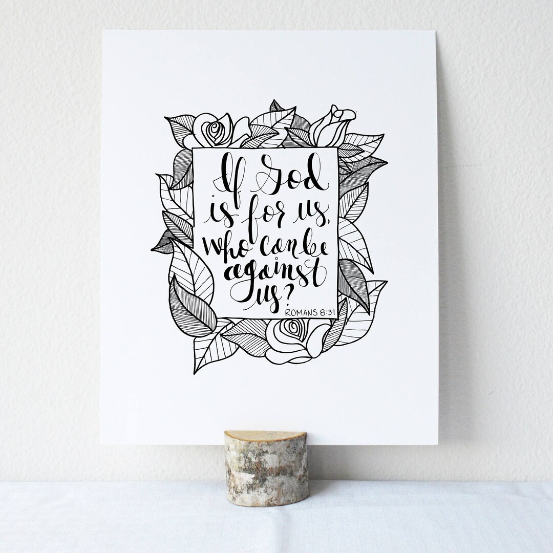 Romans 8:31 Printable Bible Verse Art Print 8x10 Digital Wall Art Gift ...
