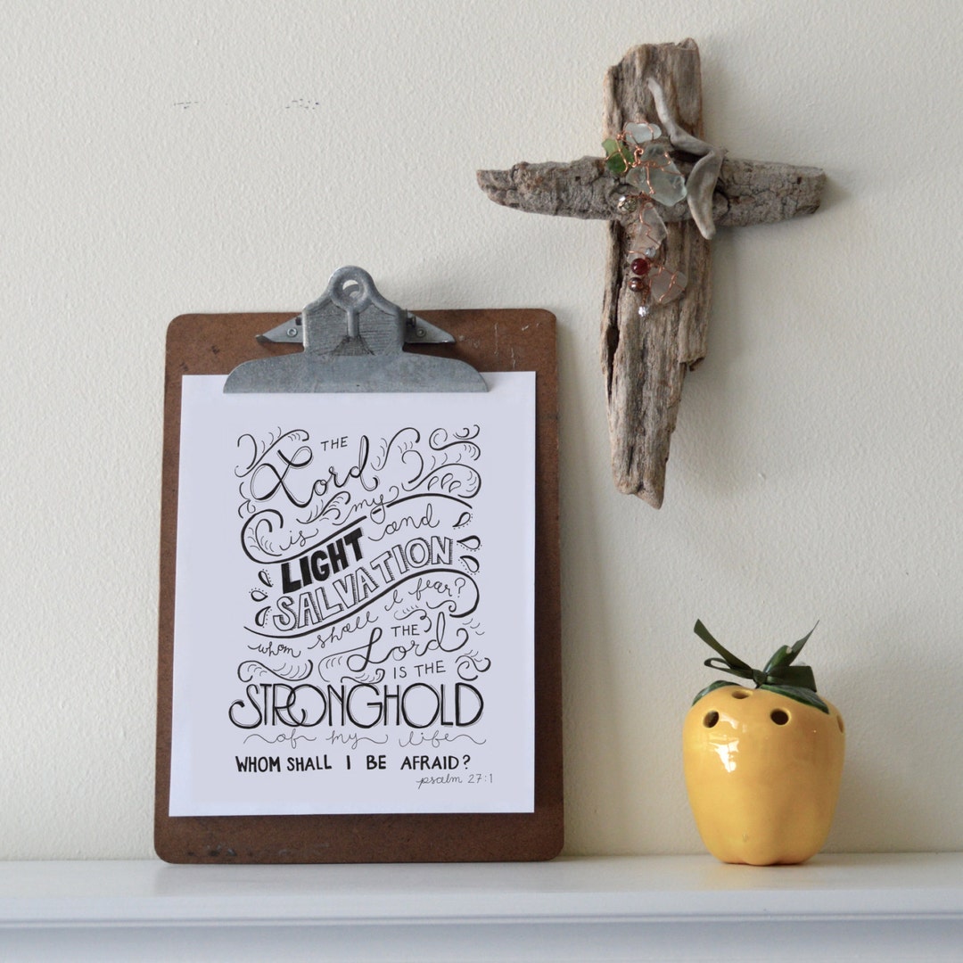 Psalm 27:1 Printable Bible Verse Art Print 8x10 Digital Wall Art Gift ...