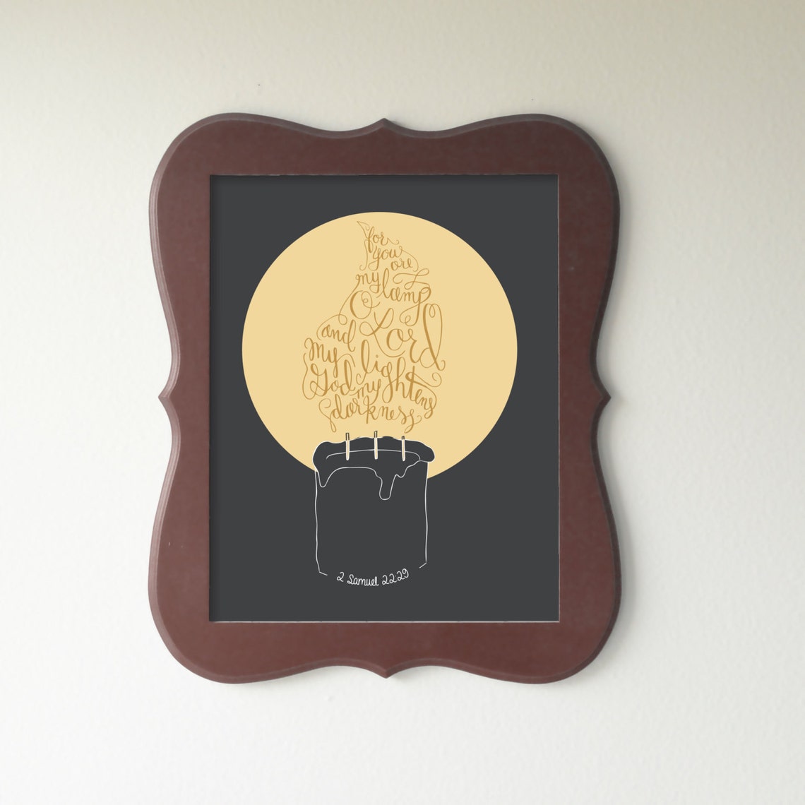 2 Samuel 22:29 Printable Bible Verse Art Print 8x10 Digital | Etsy